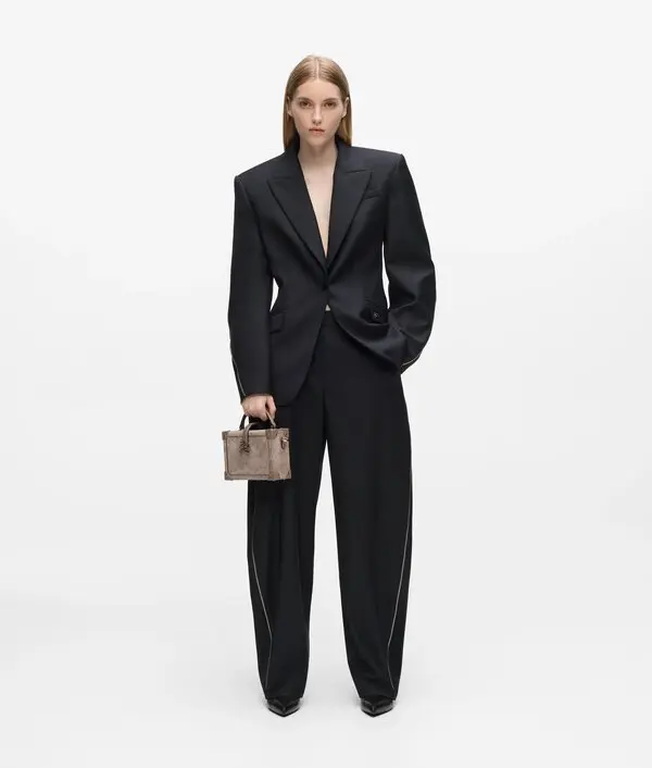 Karl Lagerfeld Suede Trunk Bag - Ash Grey