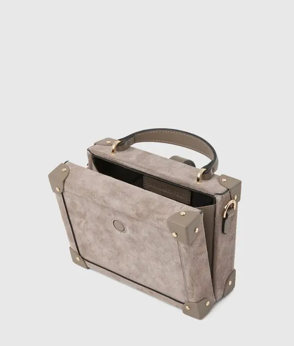 Karl Lagerfeld Suede Trunk Bag - Ash Grey
