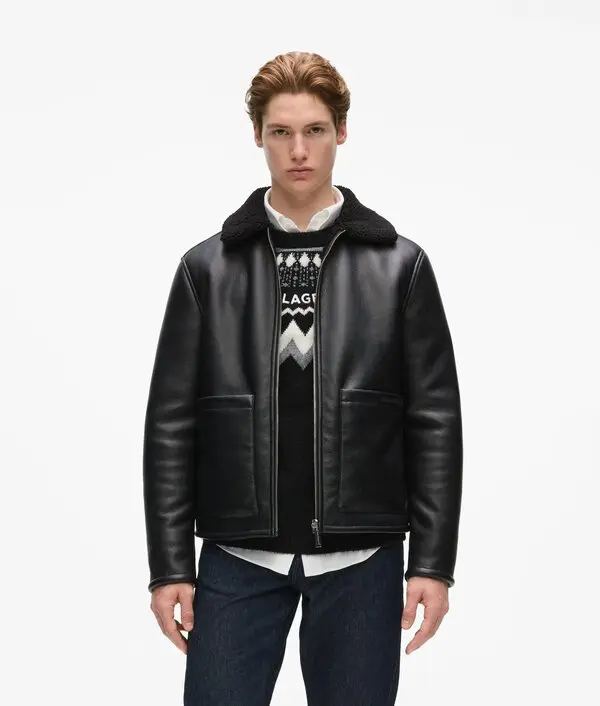 Karl Lagerfeld Faux-shearling Reversible Jacket - Black
