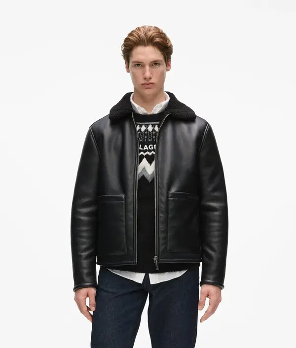 Karl Lagerfeld Faux-shearling Reversible Jacket - Black