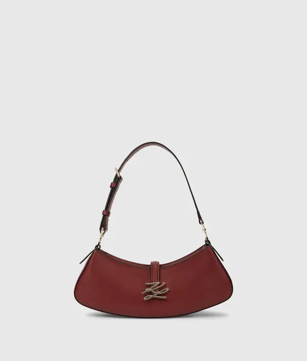 Karl Lagerfeld K/autograph Leather Shoulder Bag - Dark Cherry