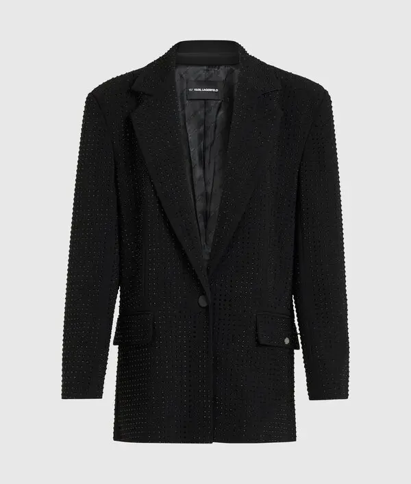 Karl Lagerfeld Rhinestone Tailored Blazer