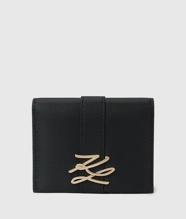 Karl Lagerfeld K/autograph Drop Bifold Cardholder - Black/gold