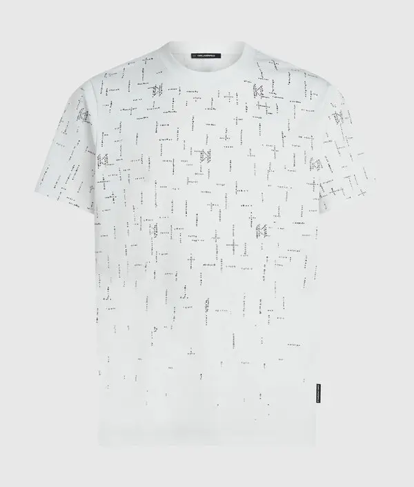 Karl Lagerfeld Monogram Rhinestone T-shirt - White