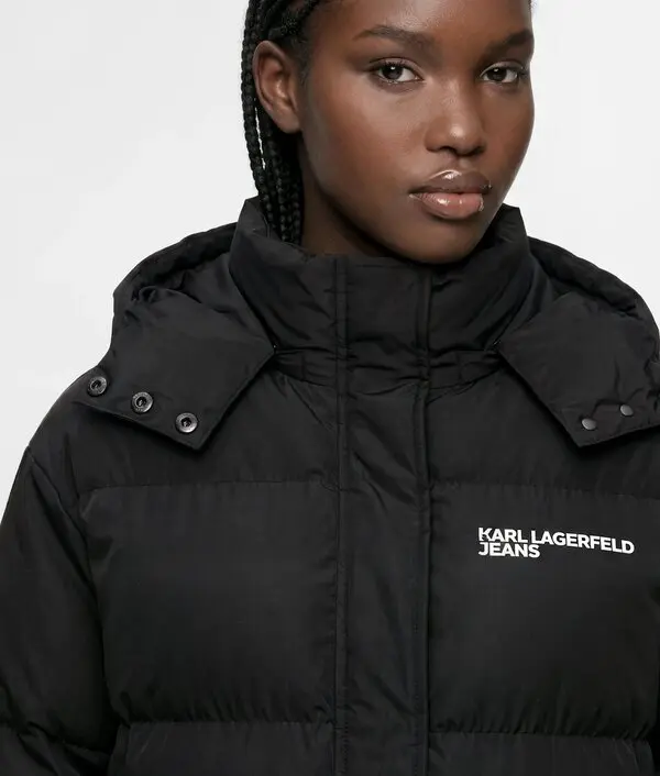 Karl Lagerfeld Logo Puffer Jacket - Black