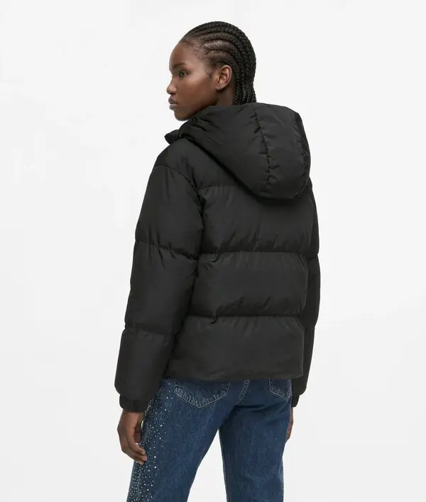 Karl Lagerfeld Logo Puffer Jacket - Black