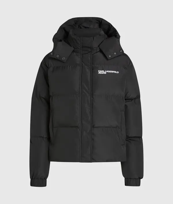 Karl Lagerfeld Logo Puffer Jacket - Black
