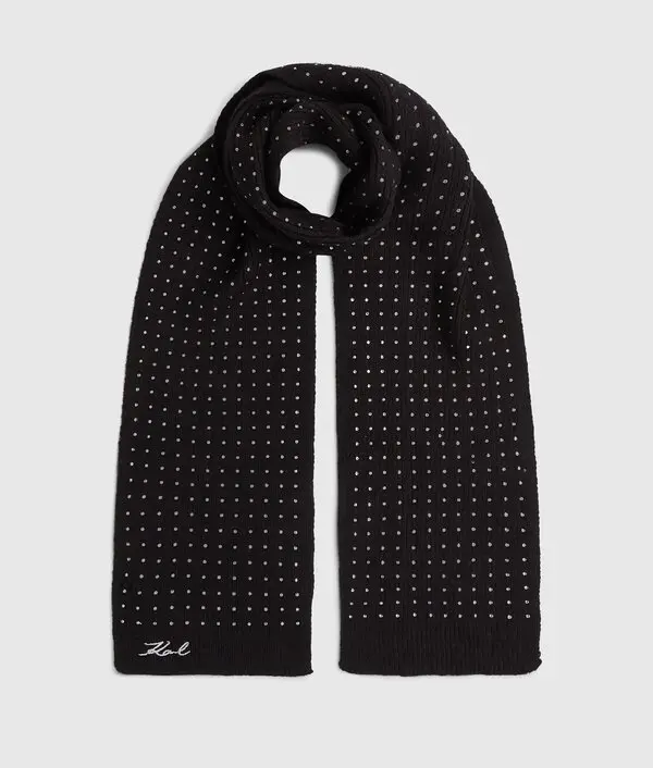 Karl Lagerfeld K/signature Long Rhinestone Scarf