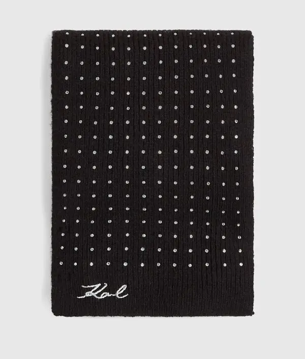 Karl Lagerfeld K/signature Long Rhinestone Scarf