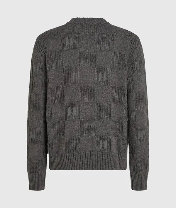 Karl Lagerfeld Monogram Checked Knitted Sweater
