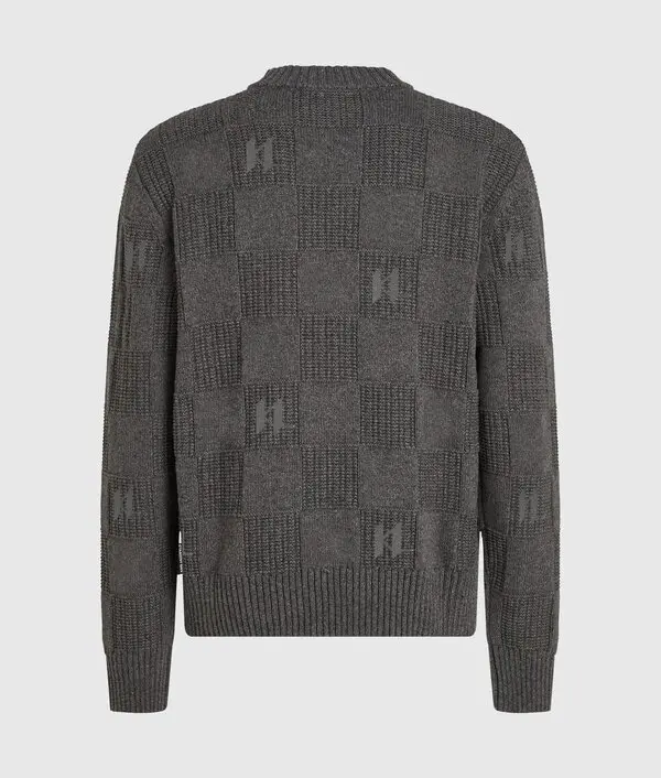Karl Lagerfeld Monogram Checked Knitted Sweater - Shadow