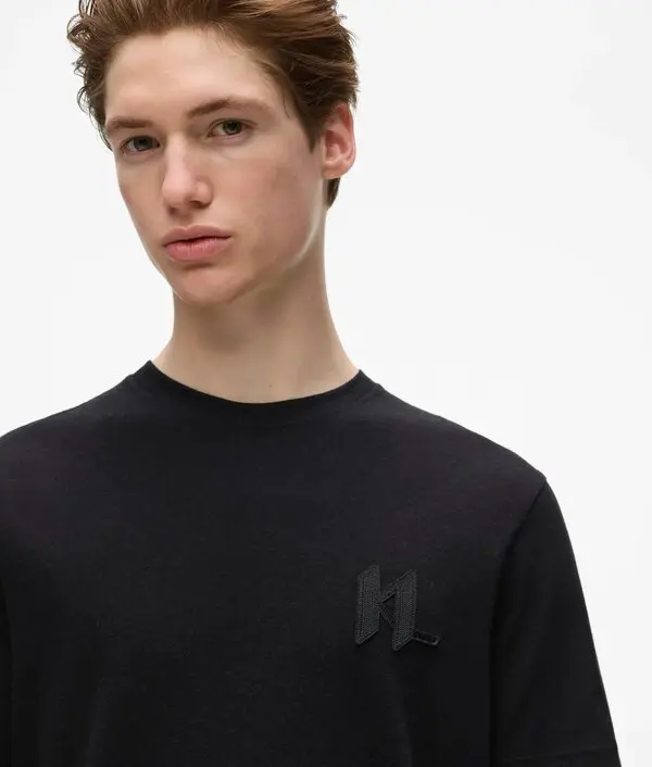 Karl Lagerfeld Monogram Wool-blend T-shirt - Black