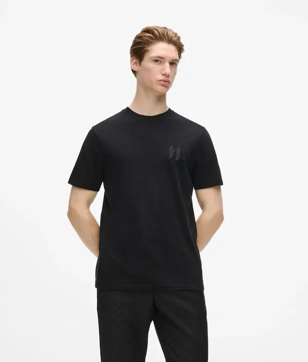 Karl Lagerfeld Monogram Wool-blend T-shirt - Black