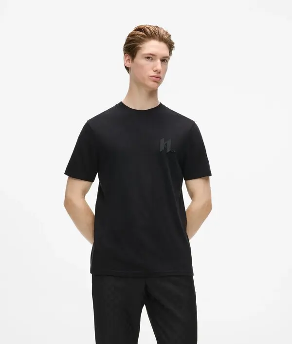 Karl Lagerfeld Monogram Wool-blend T-shirt - Black