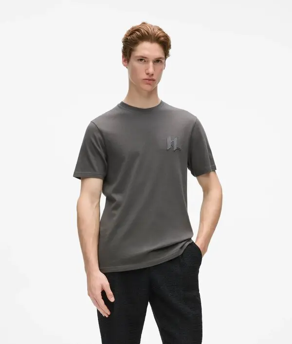 Karl Lagerfeld Monogram Wool-blend T-shirt - Shadow