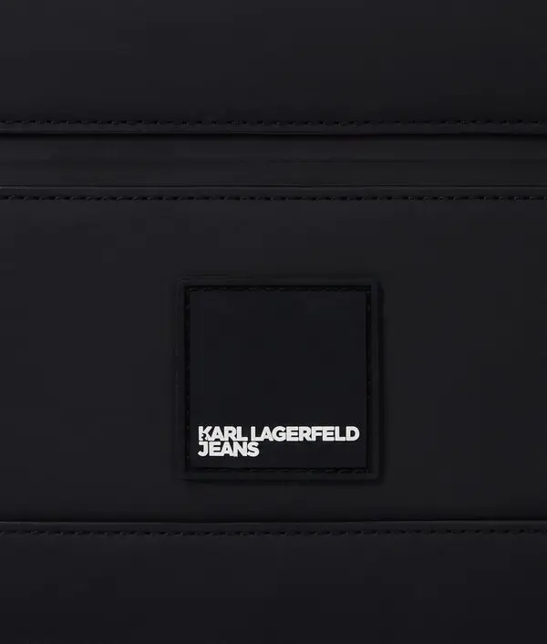 KL JEANS Coated Technical-leather Crossbody Bag - Black
