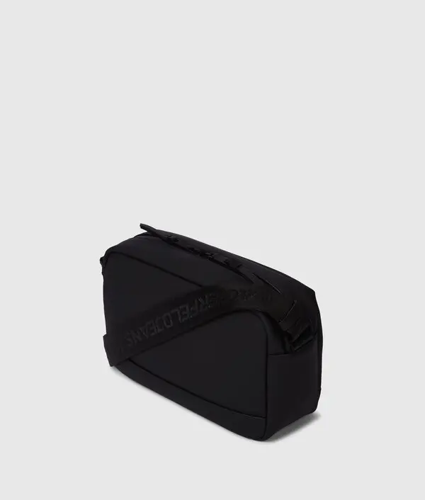 KL JEANS Coated Technical-leather Crossbody Bag - Black