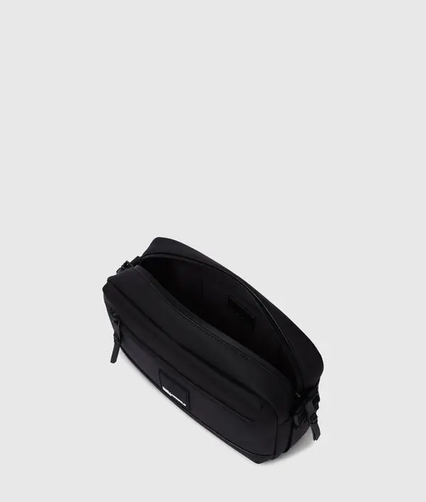 KL JEANS Coated Technical-leather Crossbody Bag - Black
