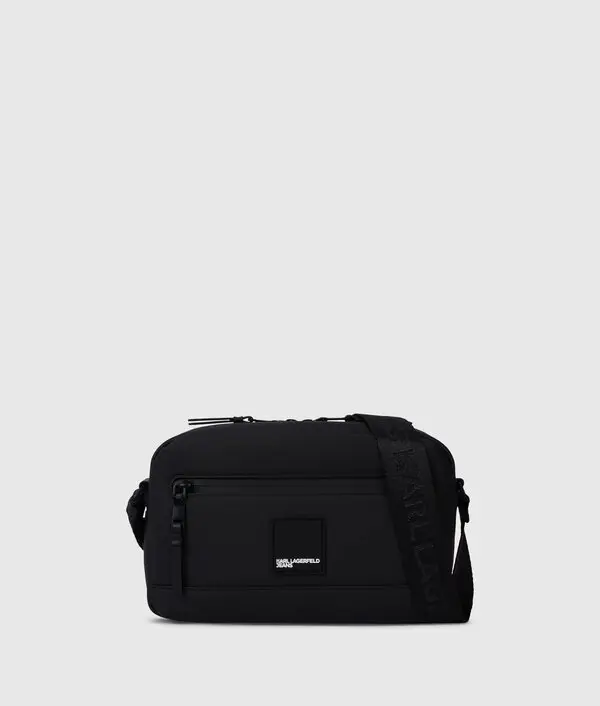 KL JEANS Coated Technical Crossbody Bag - Black