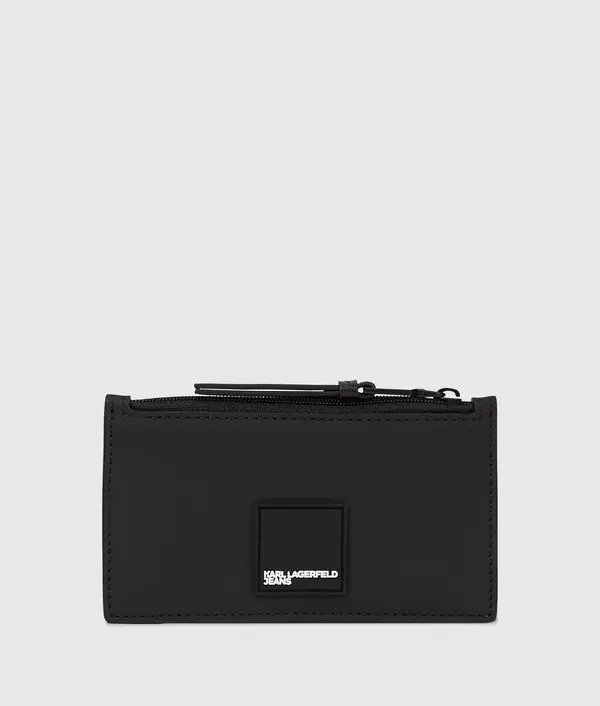 KL JEANS Coated Technical-leather Cardholder - Black