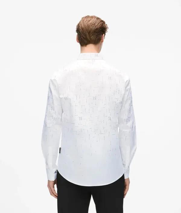 Karl Lagerfeld Monogram Rhinestone Shirt - White