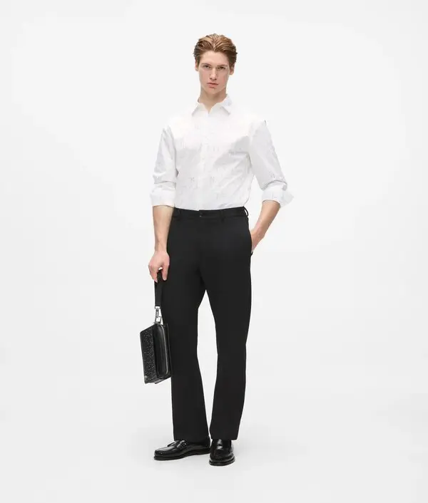 Karl Lagerfeld Monogram Rhinestone Shirt - White