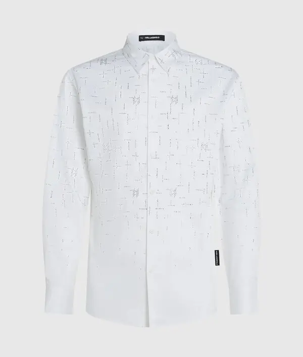 Karl Lagerfeld Monogram Rhinestone Shirt - White