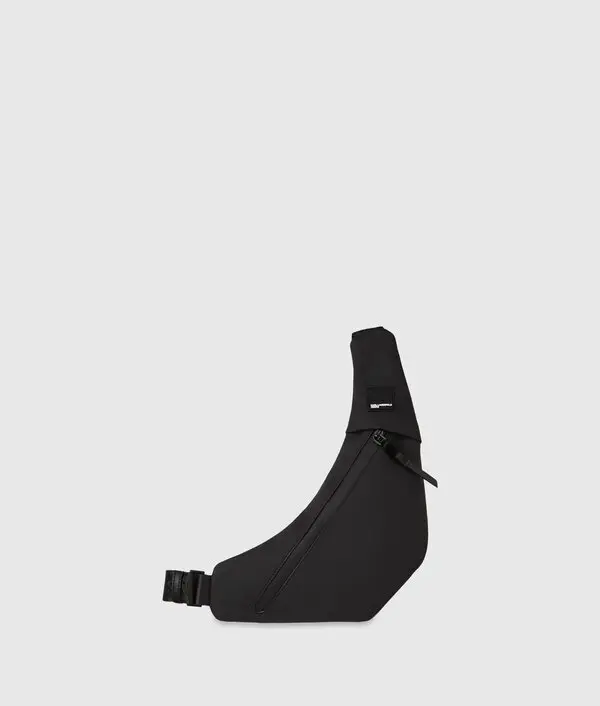 KL JEANS Coated Technical-leather Sling Bag - Black
