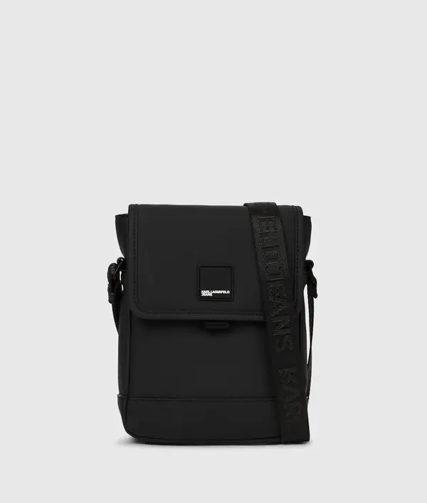 KL JEANS Coated Technical-leather Reporter Bag - Black