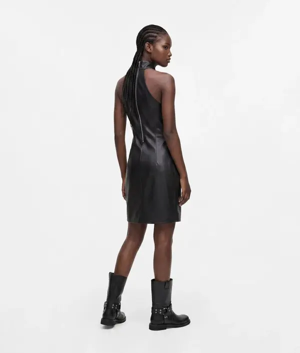 KL JEANS Faux-leather Halter Dress