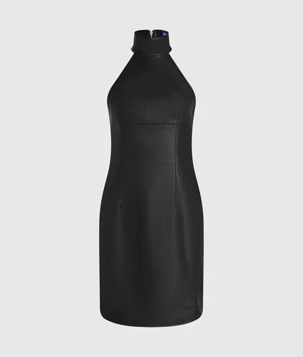 KL JEANS Faux-leather Halter Dress