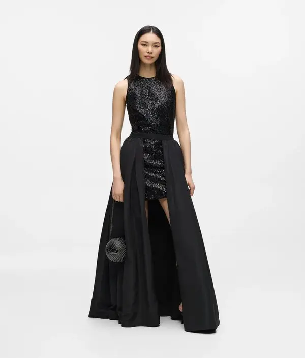Karl Lagerfeld Transformable Sequin Dress - Black
