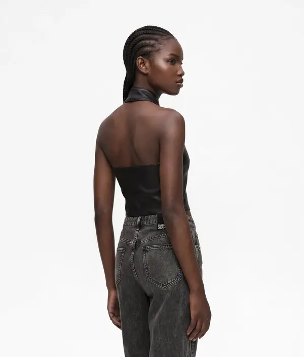KL JEANS Jeans Faux-leather Halterneck Top