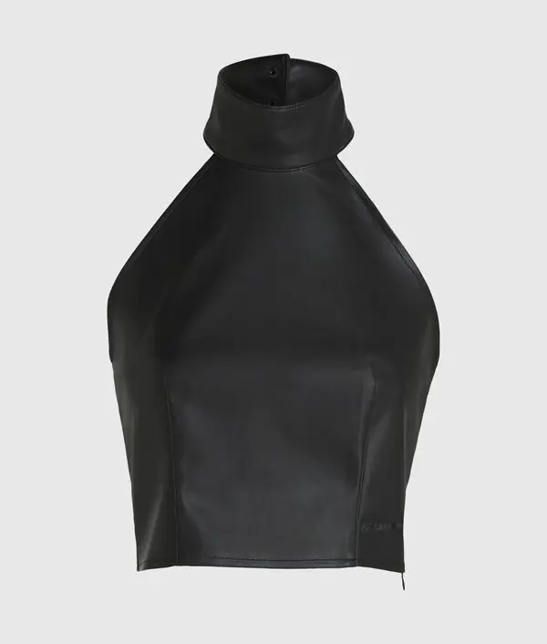 KL JEANS Jeans Faux-leather Halterneck Top