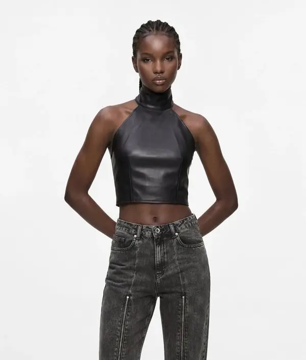 Karl Lagerfeld Halterneck Top - Black