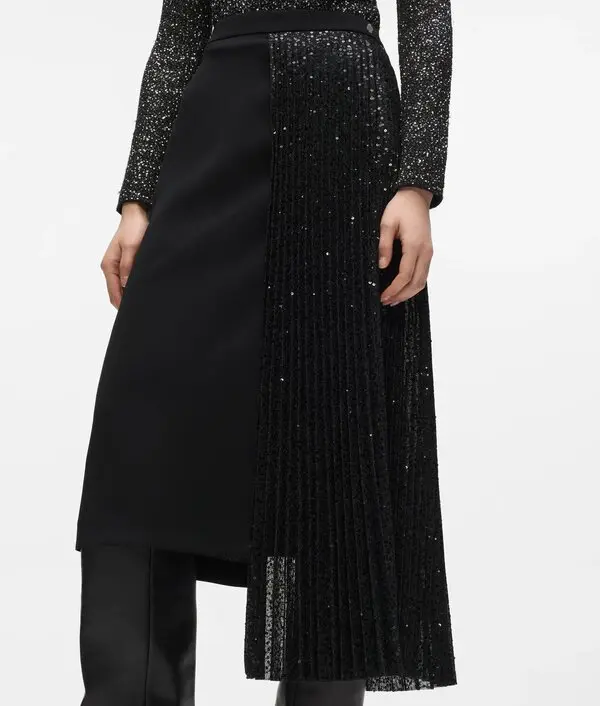 Karl Lagerfeld Asymmetric Sequin Skirt