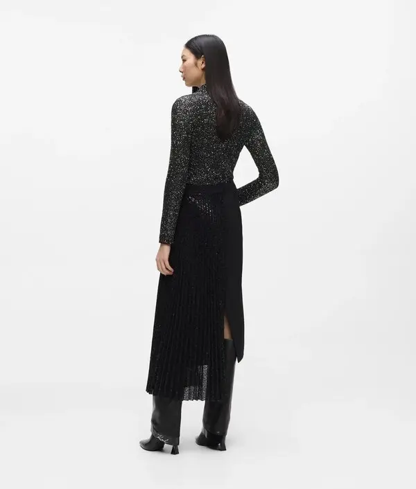 Karl Lagerfeld Asymmetric Sequin Skirt