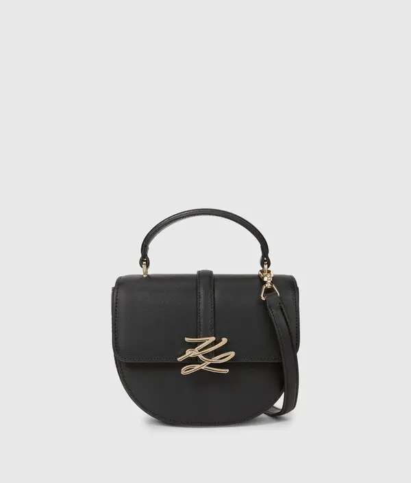 Karl Lagerfeld K/autograph Leather Top Handle Bag - Black/gold