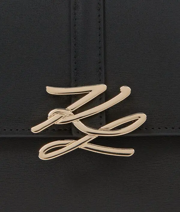 Karl Lagerfeld K/autograph Leather Top Handle Bag - Black/gold