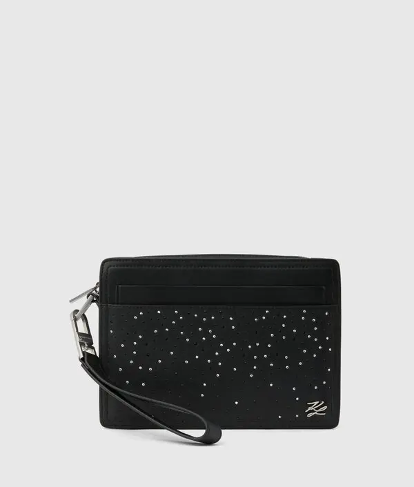 Karl Lagerfeld Exclusive K/autograph Rhinestone Pouch - Black
