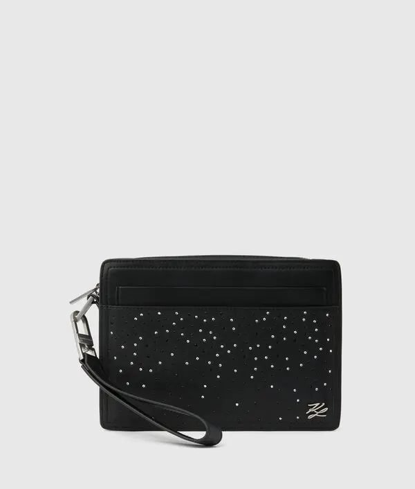 Karl Lagerfeld K/autograph Rhinestone Pouch