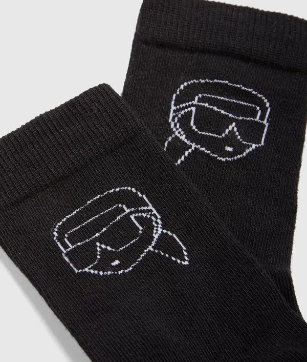Karl Lagerfeld Logo And Ikon Karl Artwork Crew Socks