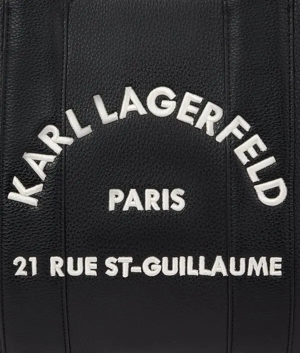 Karl Lagerfeld Rue St-guillaume Medium Faux-shearling Tote Bag - Black