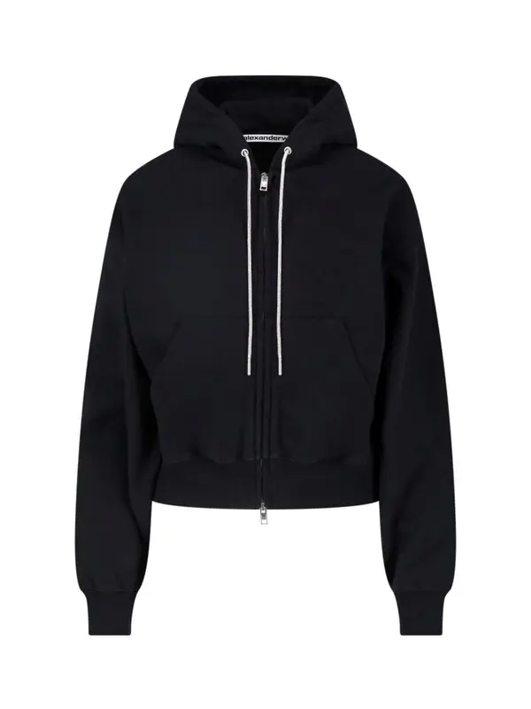 Alexander Wang Hooded Zip Sweatshirt - Black