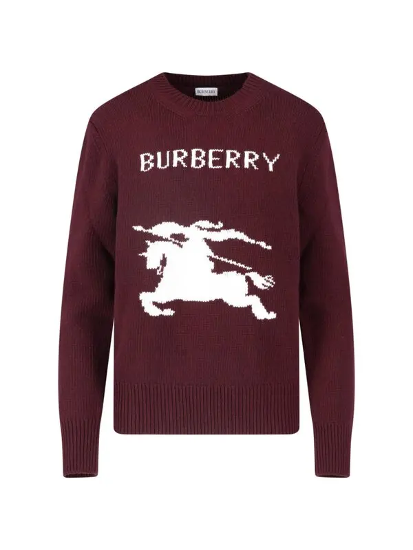 Burberry Wool And Cashmere Knight Sweater - Red