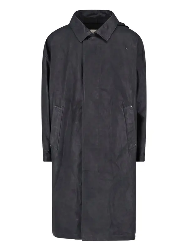 LEMAIRE Coated Cotton Trench Coat - Black