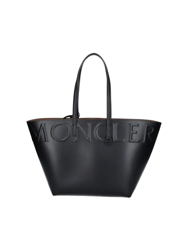 Moncler Leather Tote Bag - Black