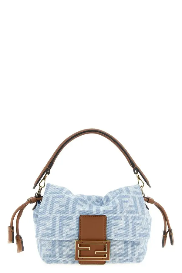 Fendi Mamma Baguette' Small Handbag - Light Blue