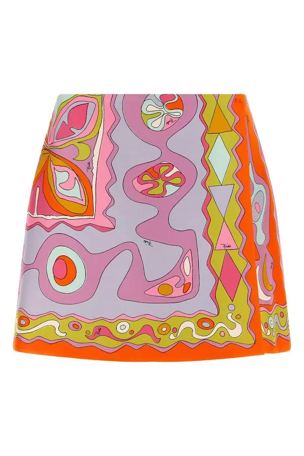Emilio Pucci Angoli' Print Twill Skirt - Multi
