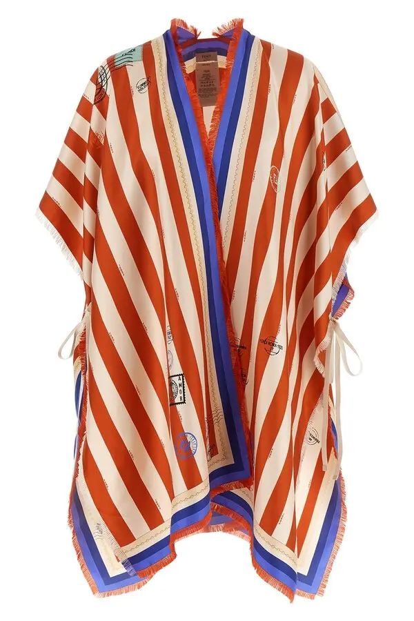 Fendi Pequin' Print Poncho - Multi
